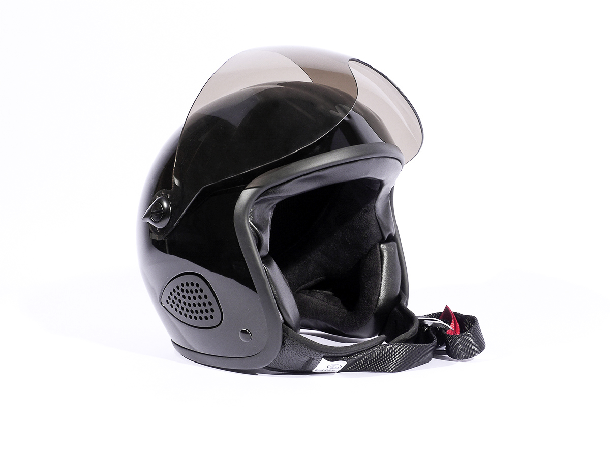 Bores Motorrad Helm Gensler Kult Jethelm mit Visier u. Textil ...