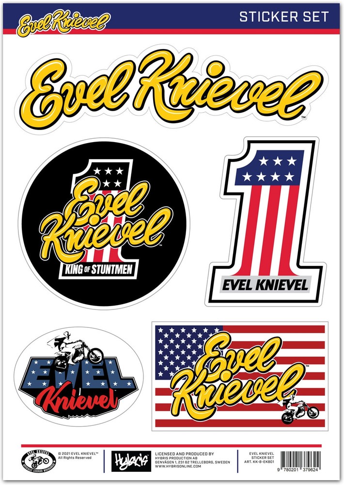 Evel Knievel Sticker Set Aufkleber Multicolor | Aufkleber / Sets ...