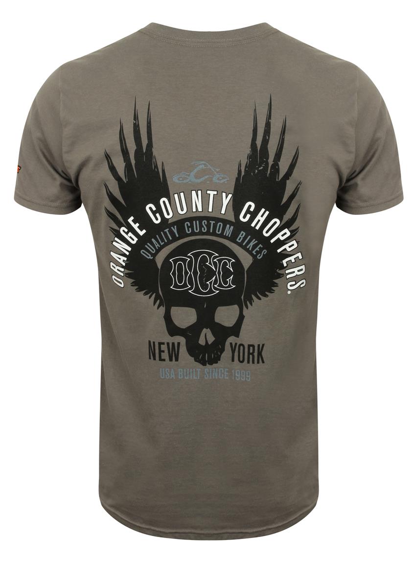 OCC Orange County Choppers T-Shirt Winged Skull Grey | T-Shirts ...
