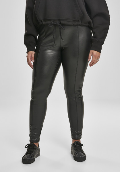 Urban Classics Damen Hose Ladies Faux Leather Skinny Pants Black