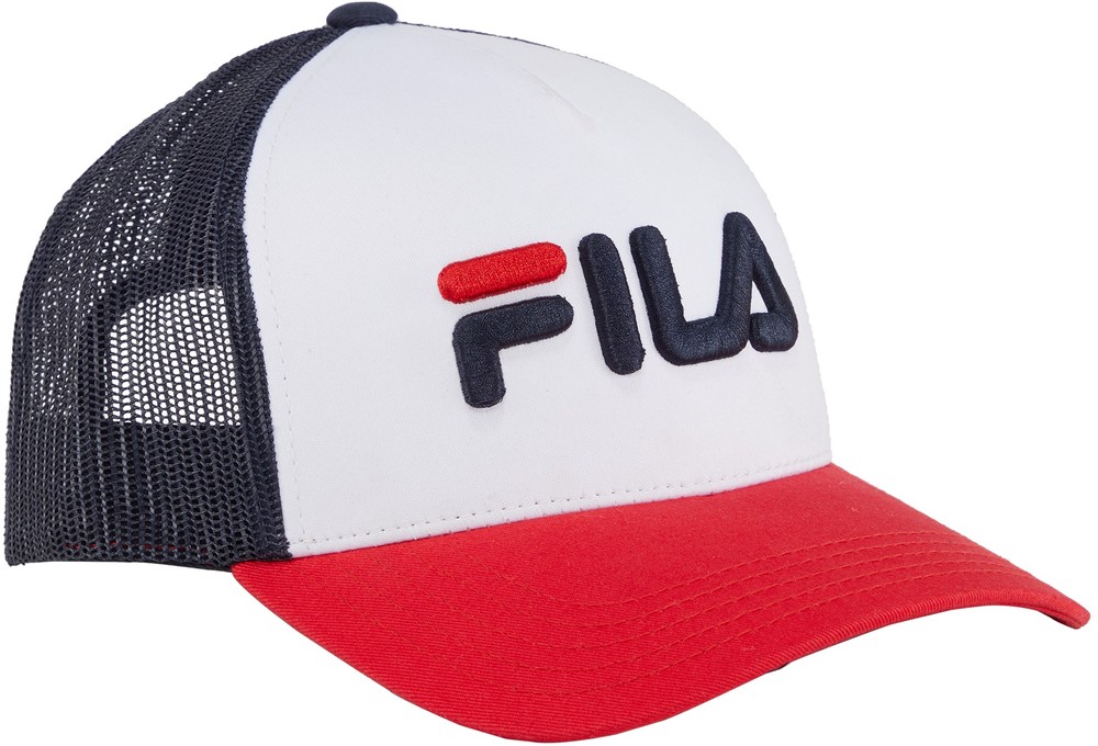 Fila Cap Beppu Trucker Cap Linear Logo Snap Back True Red-Bright White ...