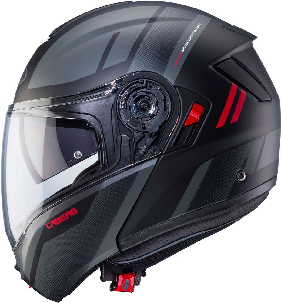 Caberg Motorrad Klapphelm Levo X Manta Matt-Schwarz/Anthrazit-Rot ...