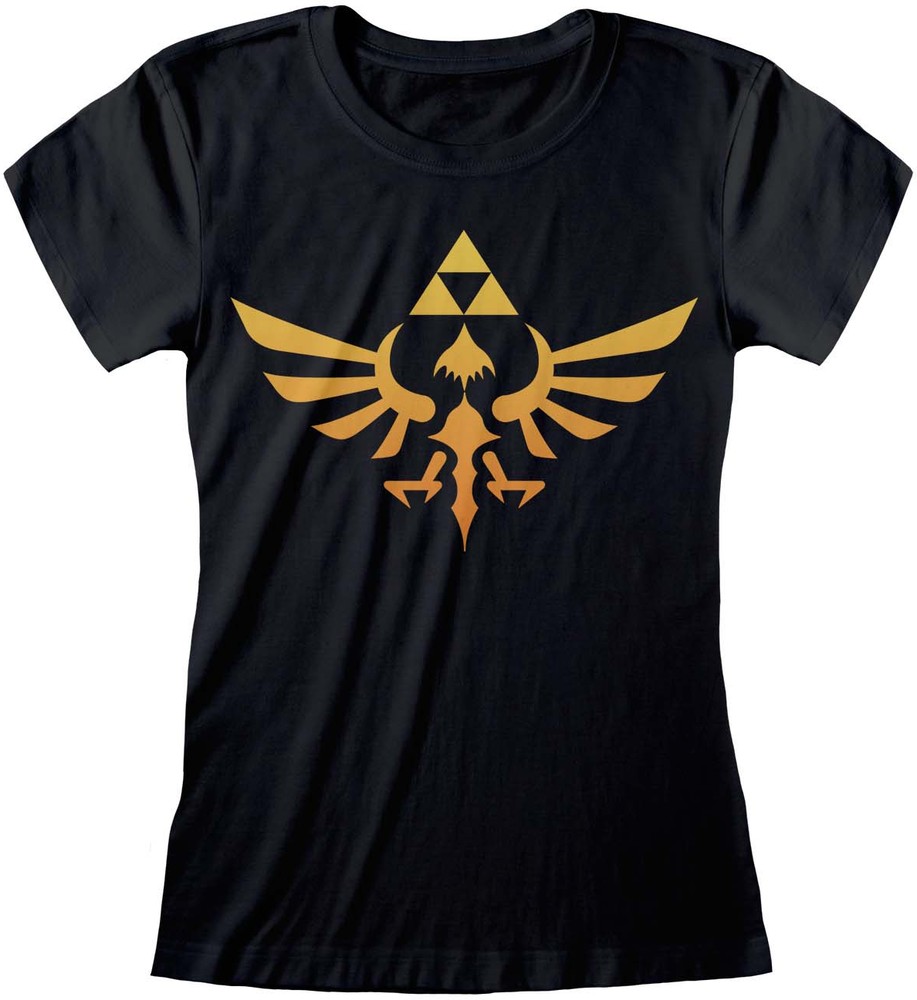 The Legend of Zelda Hyrule Logo Damen Shirt Black | Female Shirts ...