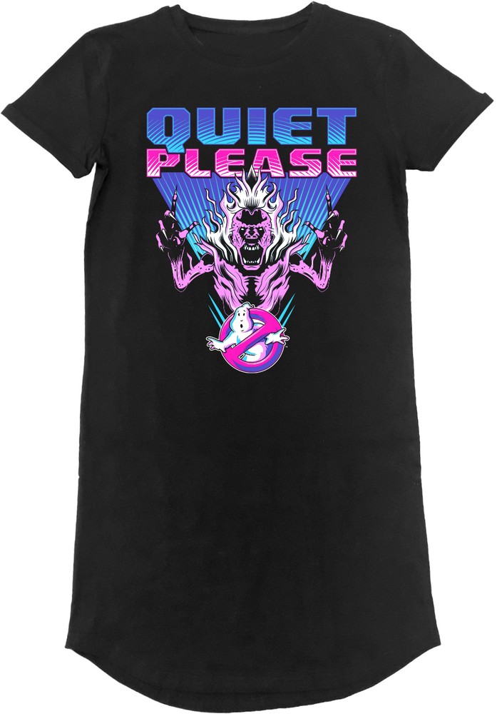 Ghostbusters - Quiet Please (T-Shirt Dress) Damen Kleid Black | Shorts ...