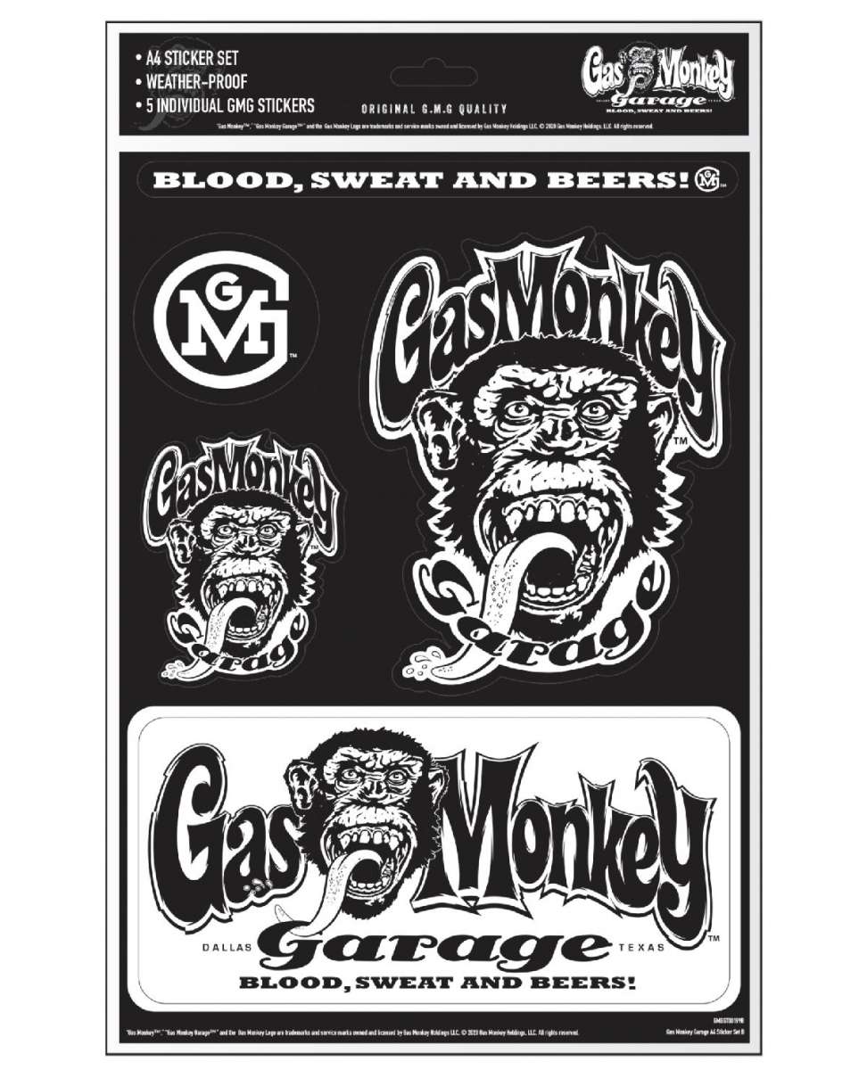 Gas Monkey Garage Sticker GMG A4 Sticker Set B | Accessoires | Freizeit ...