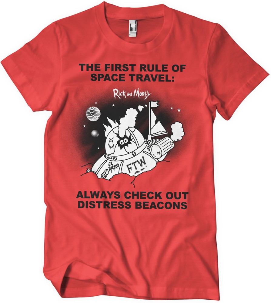 Rick And Morty Distressed Beacons T-Shirt Red | T-Shirts / Tops | TV ...
