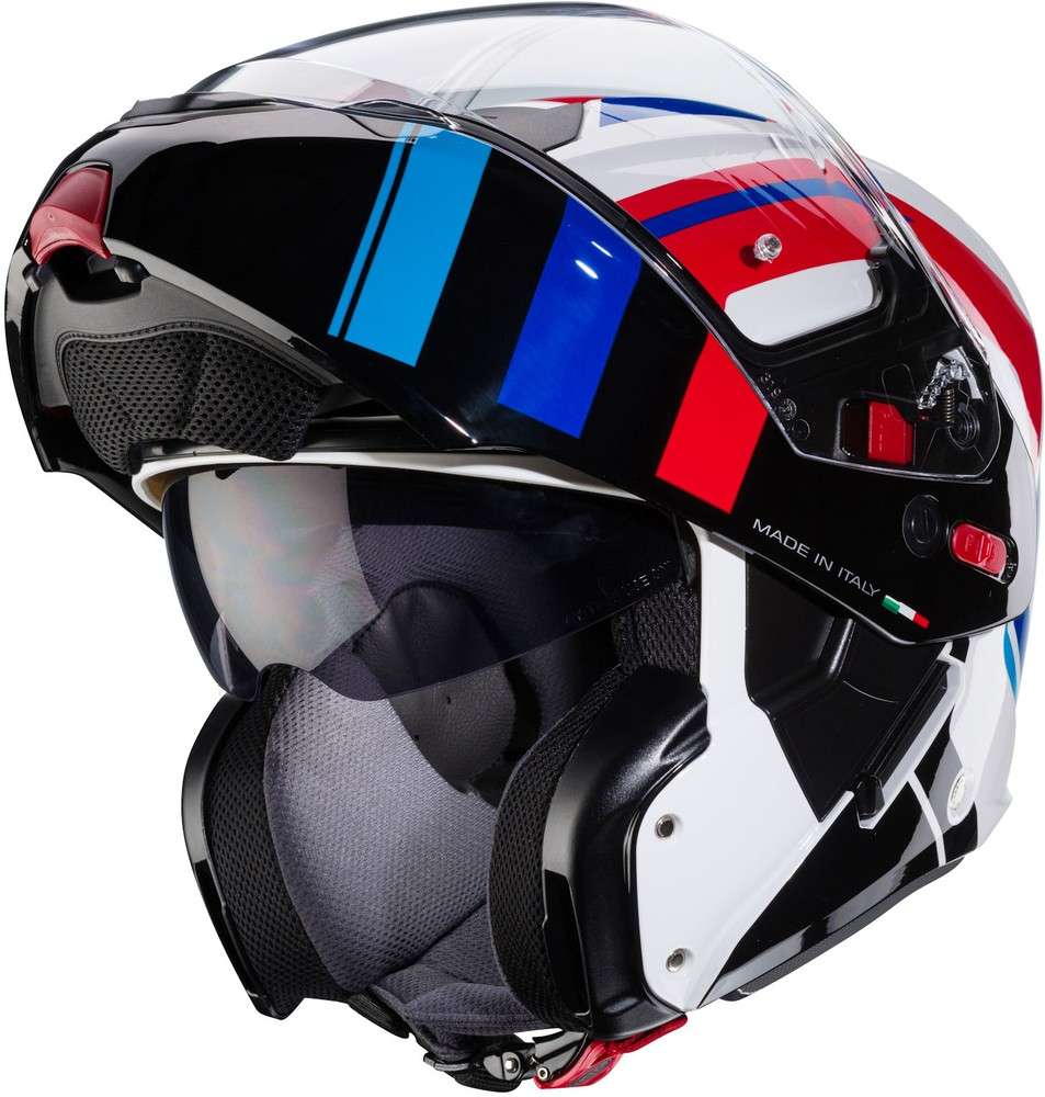 Caberg Motorrad Klapphelm Horus X Road Weiß/Schwarz-Blau-Rot ...