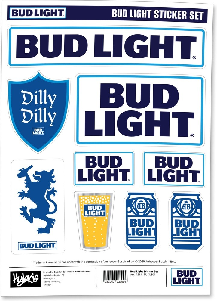 Budweiser Bud Light Sticker Set Aufkleber Blue | Sticker / Sets | TV ...