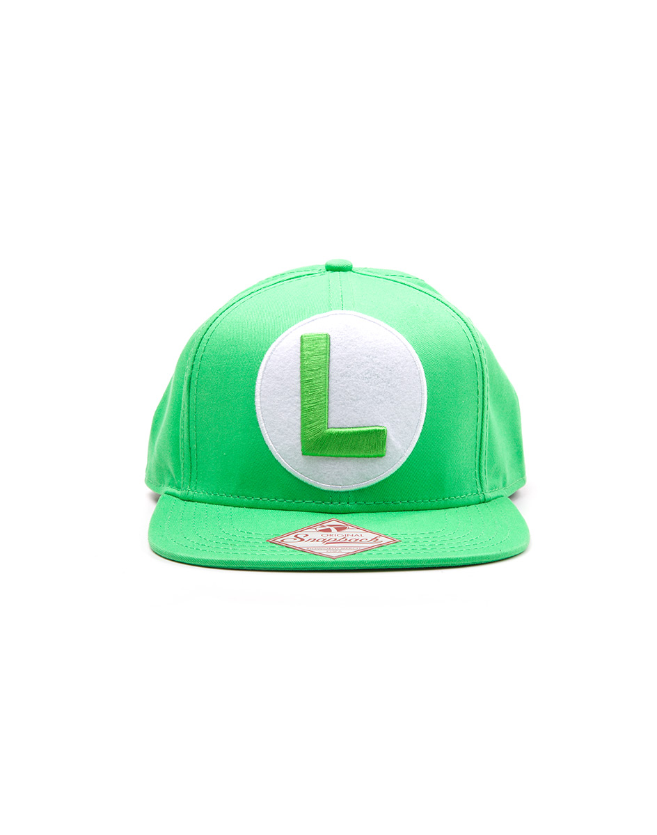 Super Mario Cap Green Snapback with Luigi Logo Green | Caps / Mützen ...