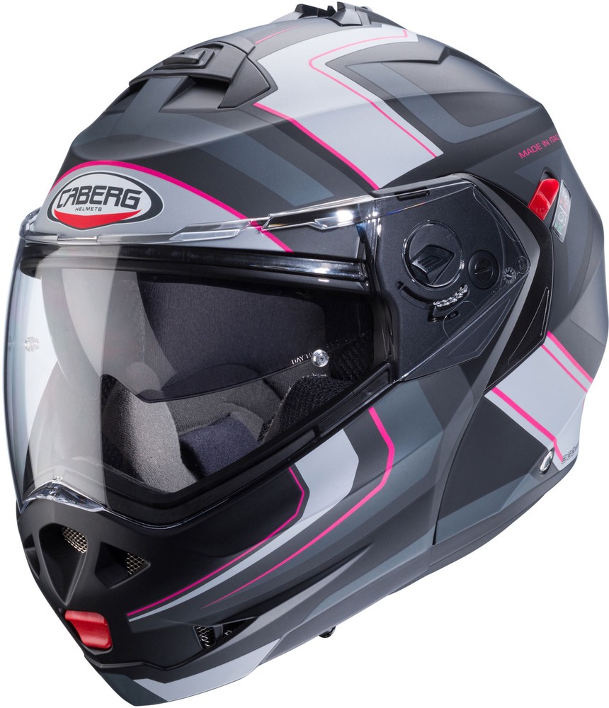 Caberg Motorrad Klapphelm Duke X Tour Matt-Schwarz/Anthrazit-Fuchsia ...