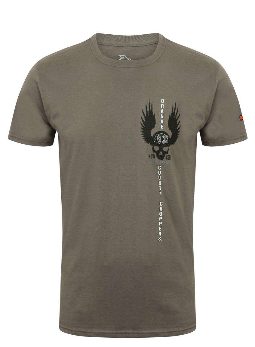 OCC Orange County Choppers T-Shirt Winged Skull Grey | T-Shirts ...