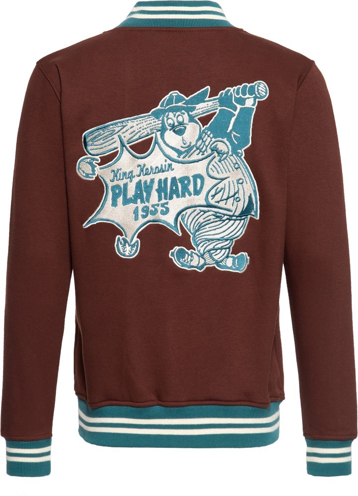 King Kerosin Play Hard College Sweat Jacke Brown | Jacken / Westen ...